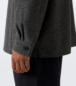 Valentino Garavani Vlogo Wool And Silk-blend Overshirt