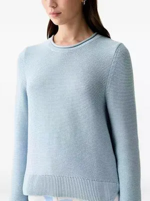 Barbour Fawley Ribbed-knit Cotton Sweater - Blue