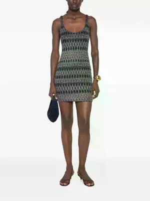 Missoni Geometric Pattern Scoop Neck Sleeveless Mini Dress