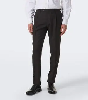 LARDINI Checked Double-breasted Virgin Wool Blazer