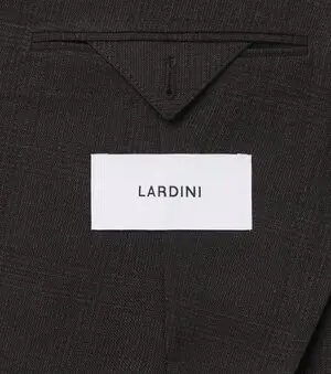 LARDINI Checked Double-breasted Virgin Wool Blazer
