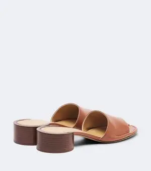 MAISON MARGIELA Leather Tabi Mules - Brown