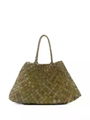 Dragon Diffusion Big Santa Croce Woven Leather Tote Bag - Green