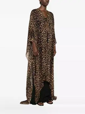 Saint Laurent Leopard-print Silk Cape