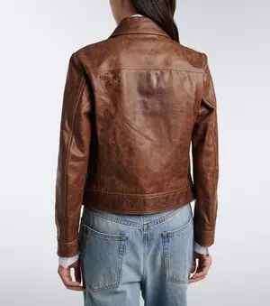 NILI LOTAN Susannah Leather Jacket In Terra