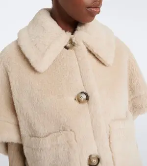 Max Mara Alpaca, Wool, And Silk Teddy Cape