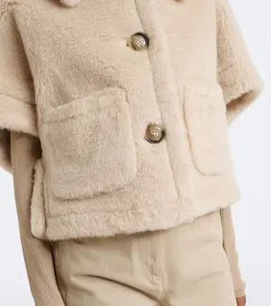 Max Mara Alpaca, Wool, And Silk Teddy Cape