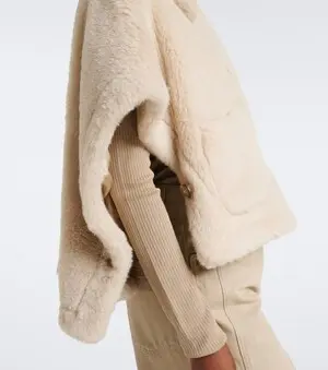 Max Mara Alpaca, Wool, And Silk Teddy Cape