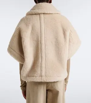 Max Mara Alpaca, Wool, And Silk Teddy Cape