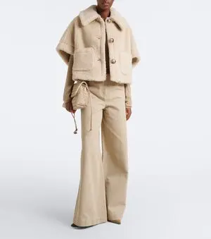 Max Mara Alpaca, Wool, And Silk Teddy Cape