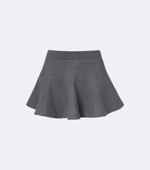 Gucci Double G Cotton And Silk Miniskirt - Grey
