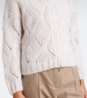 Eleventy Mohair And Silk Zip-up Cardigan