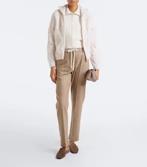 Eleventy Mohair And Silk Zip-up Cardigan