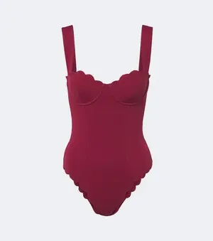 Marysia La Roche Scalloped One Piece Swimsuit - Burgundy