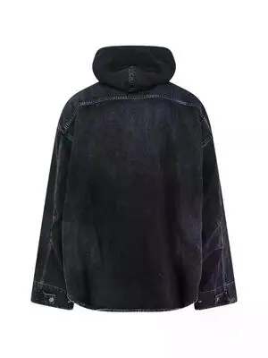 Balenciaga Logo-embroidered Hooded Denim Jacket