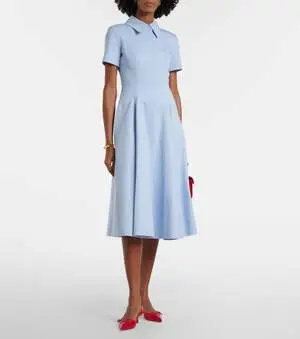 EMILIA WICKSTEAD Jody Bouclé Tweed Midi Dress - Blue