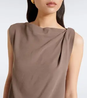 Vince Draped Crêpe Top - Brown