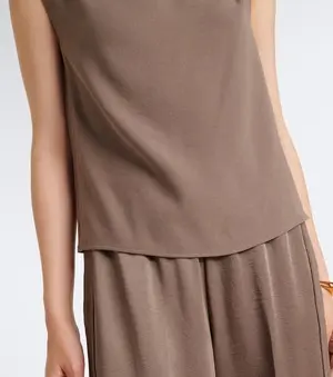 Vince Draped Crêpe Top - Brown