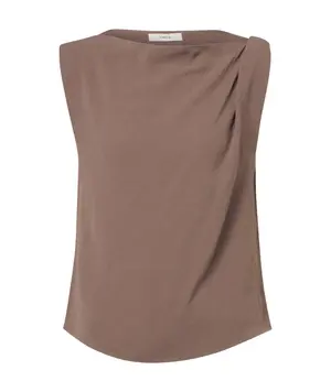 Vince Draped Crêpe Top - Brown