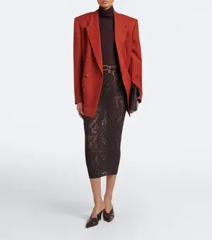 Wolford Infinite Sheer Lace Midi Skirt