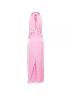 ROTATE BY BIRGER CHRISTENSEN Ruched Halterneck Maxi Dress