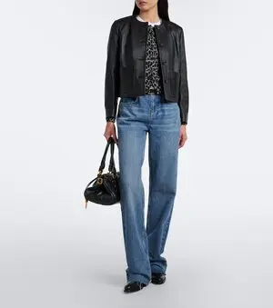 NILI LOTAN Ophelie Leather Jacket - Black