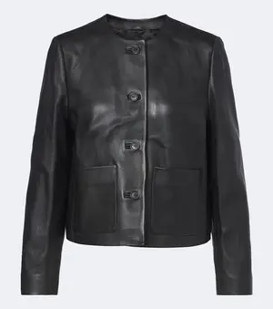 NILI LOTAN Ophelie Leather Jacket - Black