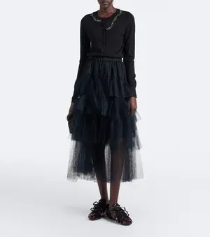 Simone Rocha Sequined Ballerina Sneakers - Burgundy