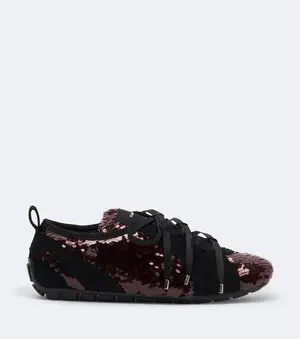 Simone Rocha Sequined Ballerina Sneakers - Burgundy