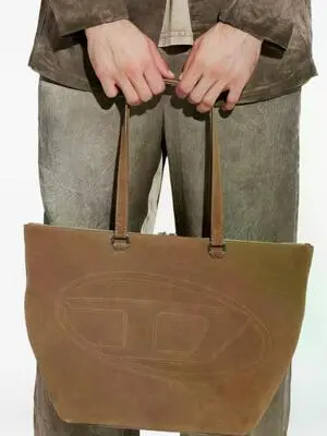 DIESEL® 1dr Debossed-logo Suede Tote Bag