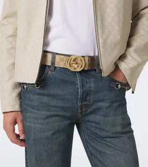 Gucci Gg Canvas Reversible Belt - Beige