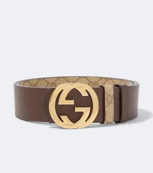 Gucci Gg Canvas Reversible Belt - Beige