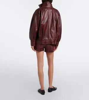 ARMA High-rise Leather Shorts