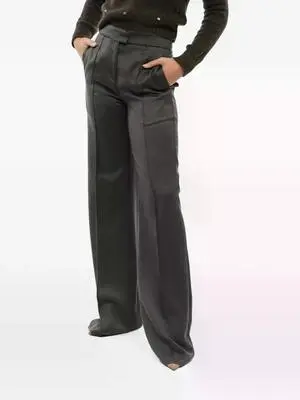 SA SU PHI Concealed-front-fastening Trousers - Green