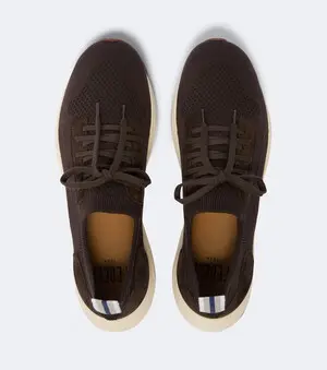 Fedeli Knitted Suede-trimmed Sneakers Made In Italy