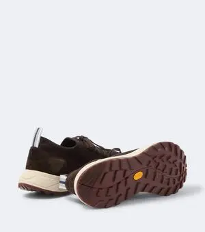 Fedeli Knitted Suede-trimmed Sneakers Made In Italy