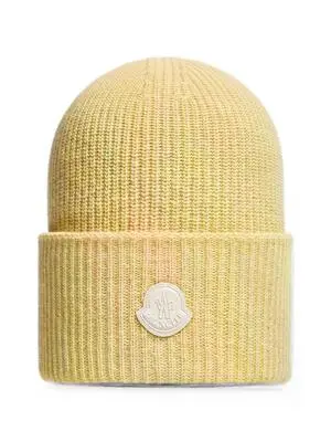 Moncler Logo-patch Beanie Hat - Yellow