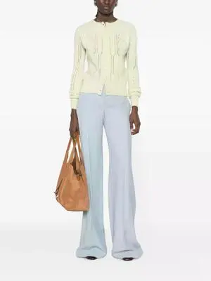Ermanno Scervino Cable Knit Pointelle Detail Cardigan