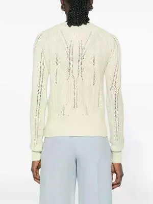 Ermanno Scervino Cable Knit Pointelle Detail Cardigan