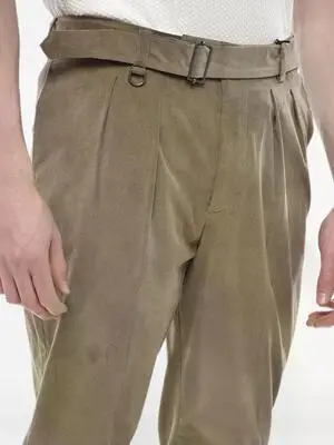 PAOLO PECORA Corduroy Pleated Cotton Trousers