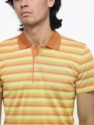Corneliani Striped Short-sleeve Polo Shirt