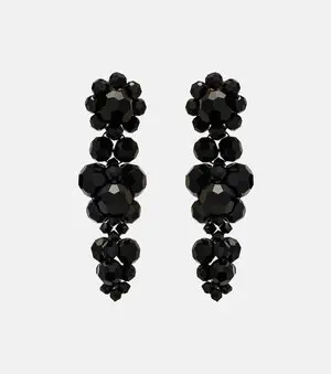 Simone Rocha Crystal Embellished Drop Earrings - Black