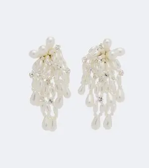 Simone Rocha Crystal-embellished Drop Earrings - White