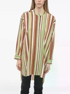 MR.MRS SHIRT Asymmetric Striped Blouse - Green