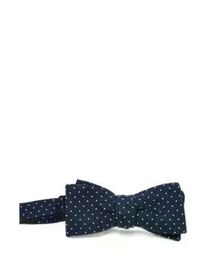 Corneliani Polka-dot Silk Bow Ties - Blue
