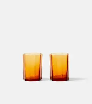 NASONMORETTI Dodeca Set Of 2 Glass Tumblers - Orange