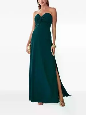 BWLDR Twist-detail Strapless Maxi Dress - Green