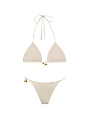 MC2 SAINT BARTH Leah Bikini Beige Glitter Effect - Neutrals