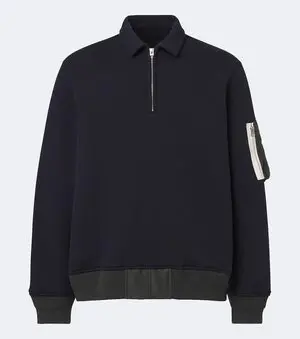 Sacai Cotton-blend Polo Sweatshirt - Blue