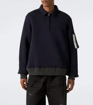 Sacai Cotton-blend Polo Sweatshirt
